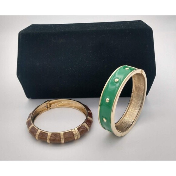 Unbranded | Jewelry | Bangle Bracelet Bundle Gold Tone Enamel Clamper ...